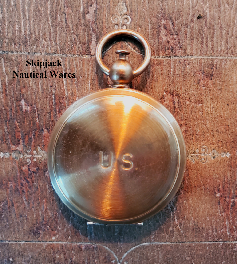 Us Military Brass Pocket Compass By Waltham Skipjack Nautical Wares