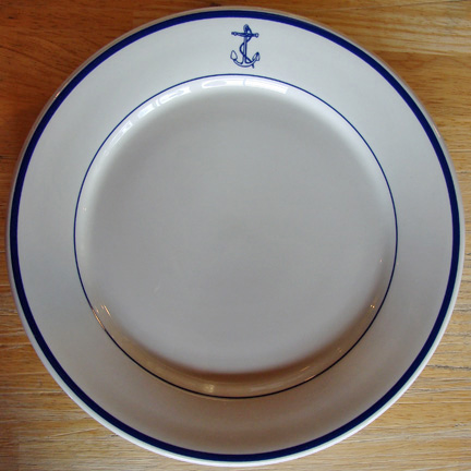 U.S. Navy Wardroom dinner plate - 10" (vintage): Skipjack Nautical Wares