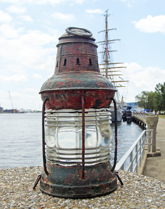 Antique Triplex Anchor Lantern: Skipjack Nautical Wares