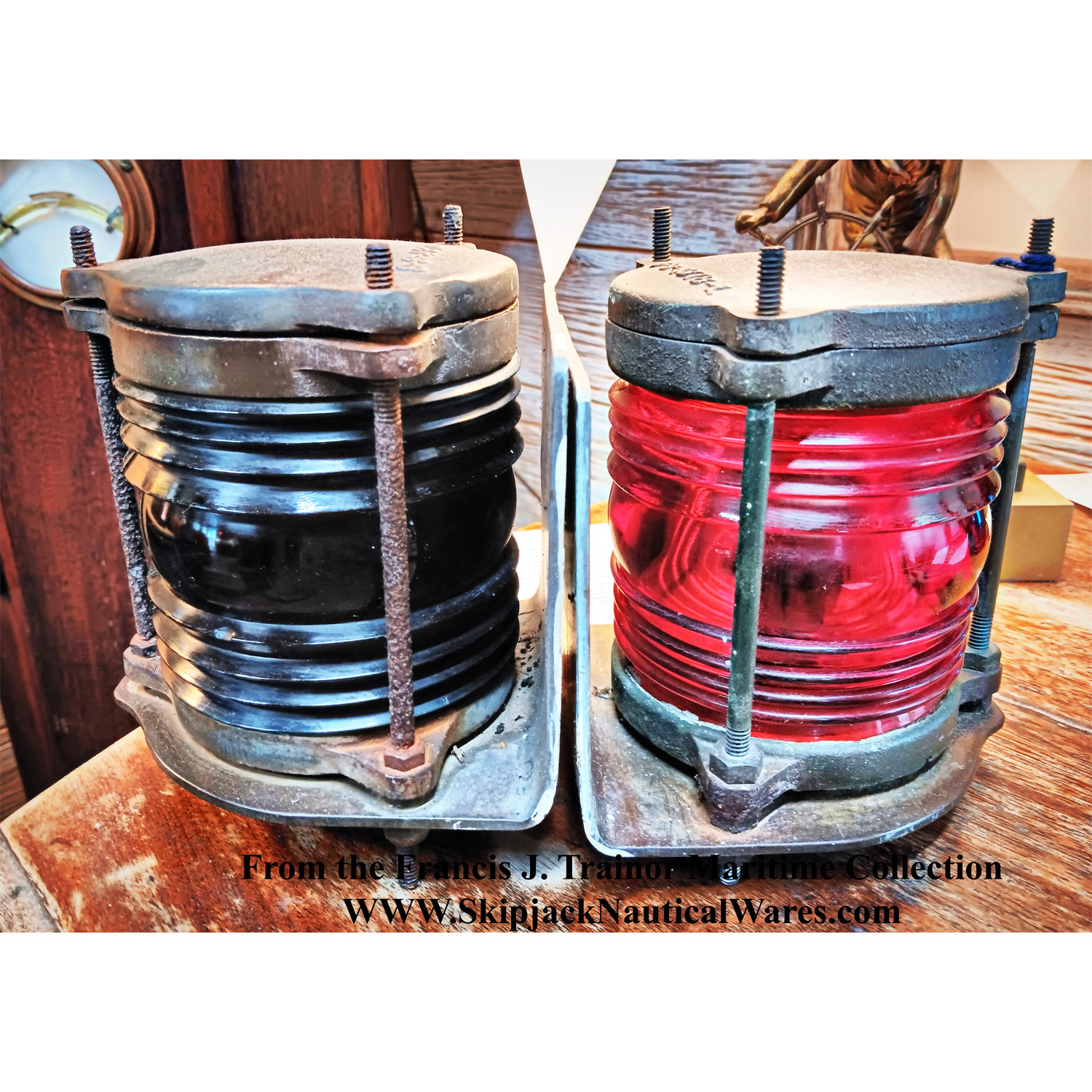 Matching Pair of 1930'S Cast Bronze Marine Port & Starboard Bridge ...