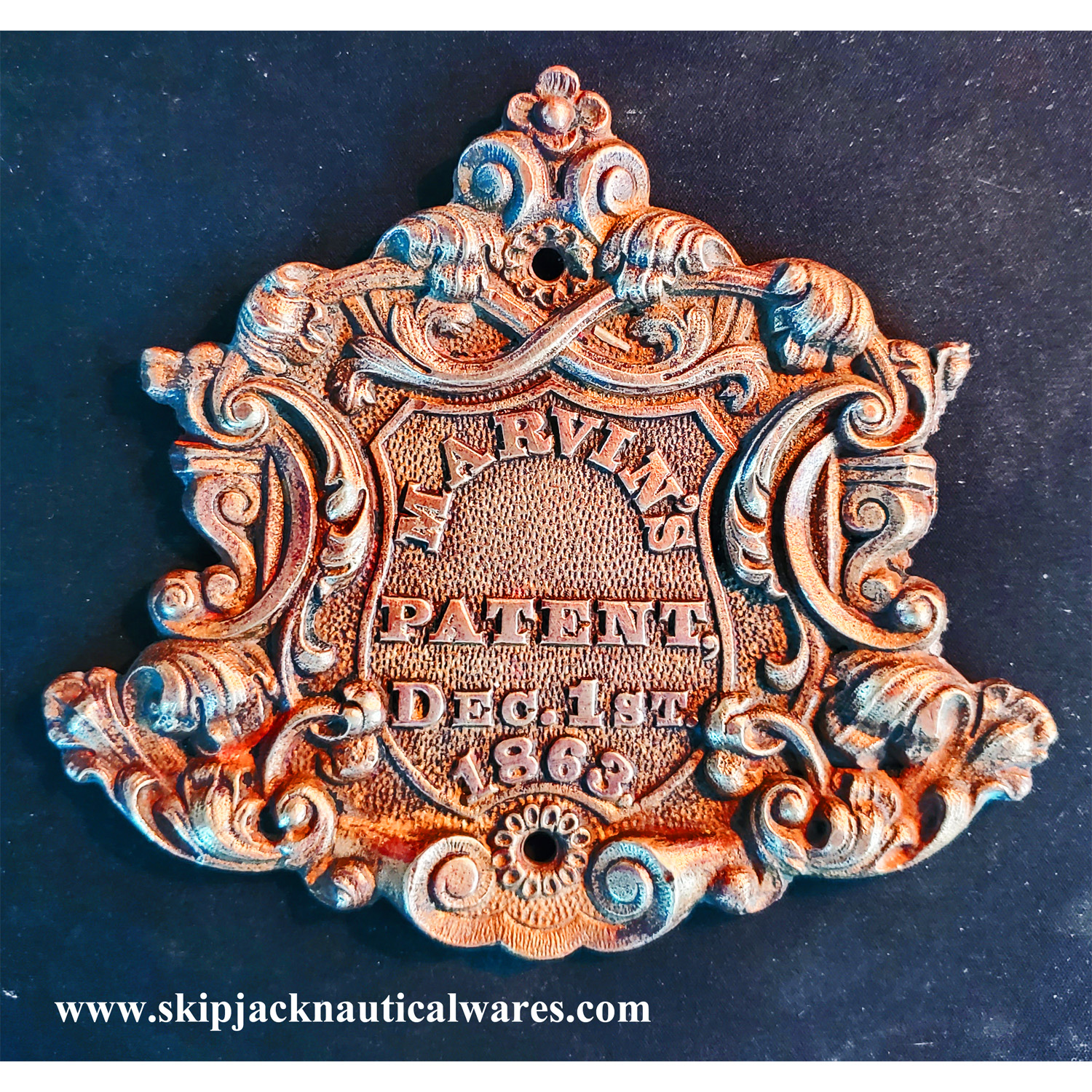 Marvin Safe Company Bronze Medallion Plaque Patent Dec 1863: Skipjack ...