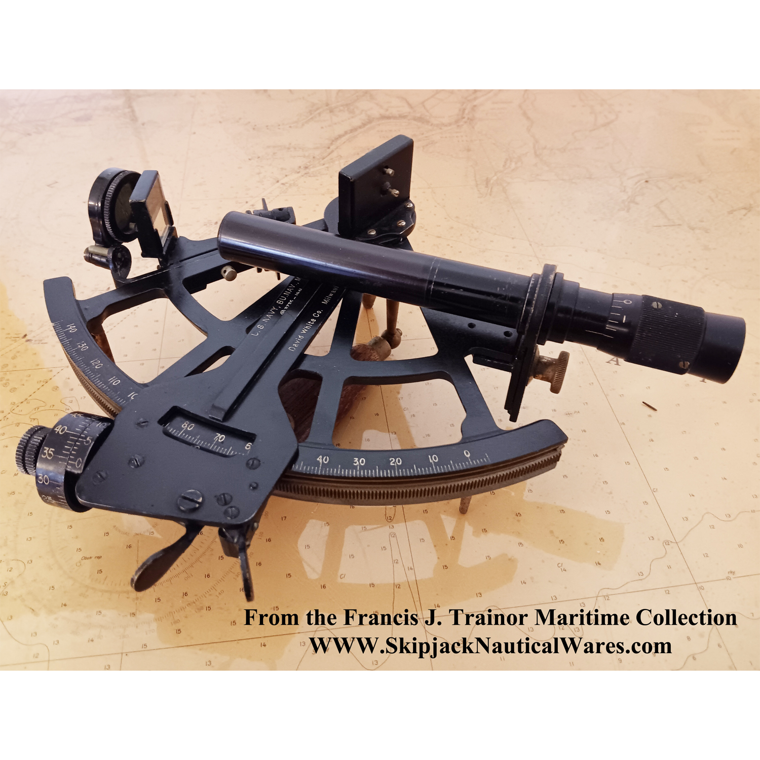 WWII, U.S. Navy Lattice Frame Sextant David White Co Milwaukee, WI ...