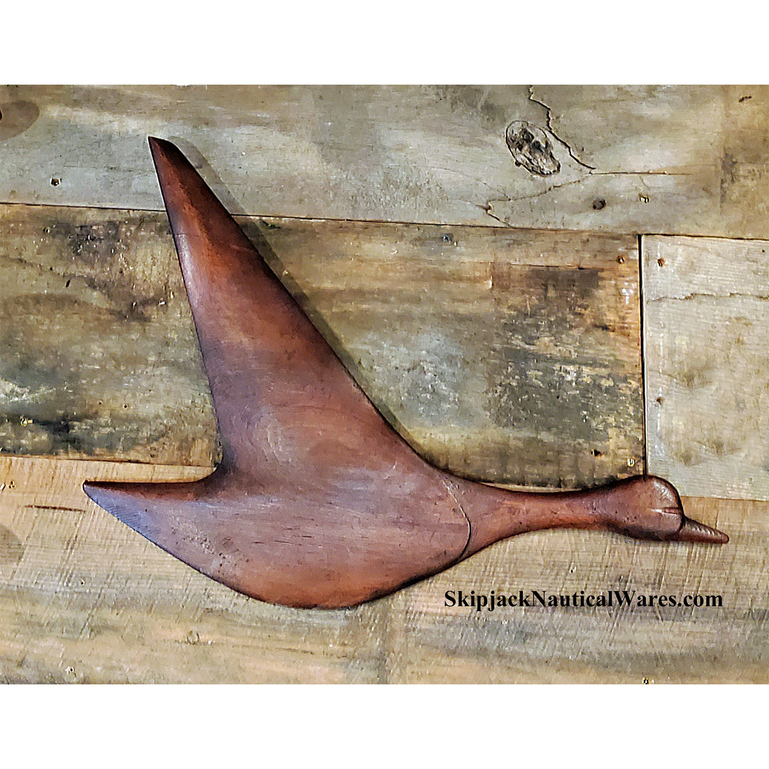 Mid-20th Century Carved Wood flying Goose, wall Display: Skipjack ...