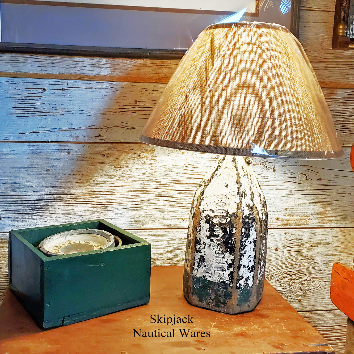 Authentic Maine Lobster Trap Buoy Table Lamp- Nautical Table Lamps ...