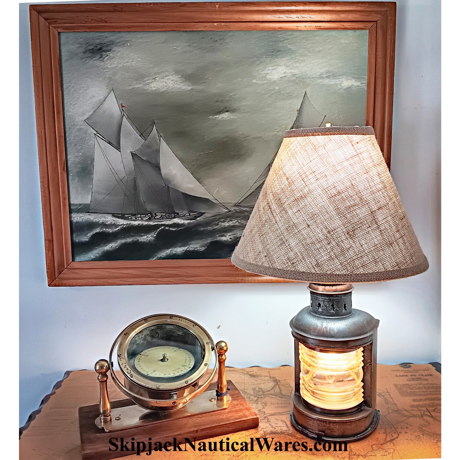 Perko Nautical Stern Light Table Lamp- Knickerbocker YC, Yacht Racing ...