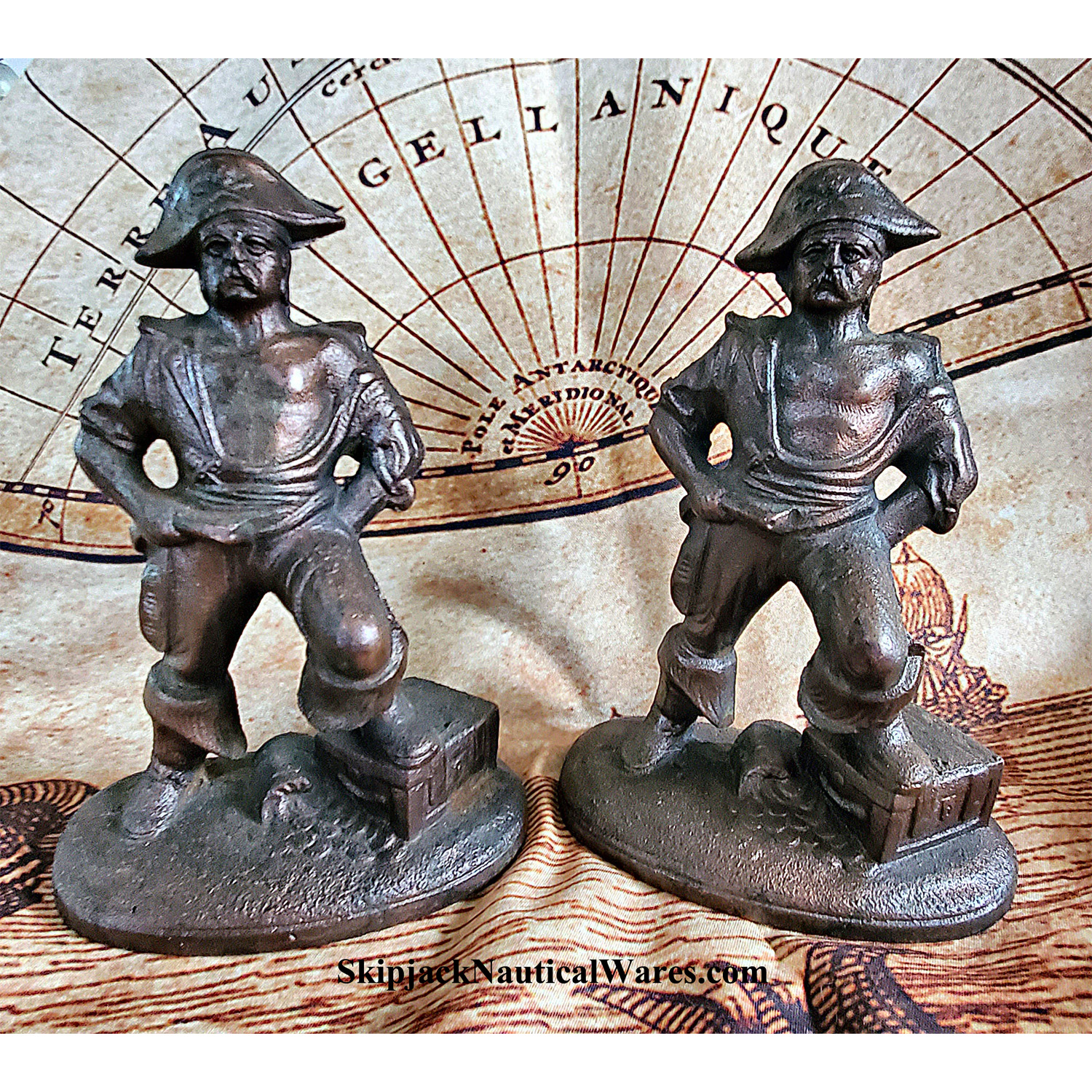 Antique Pirate Bookends- Nautical Décor: Skipjack Nautical Wares