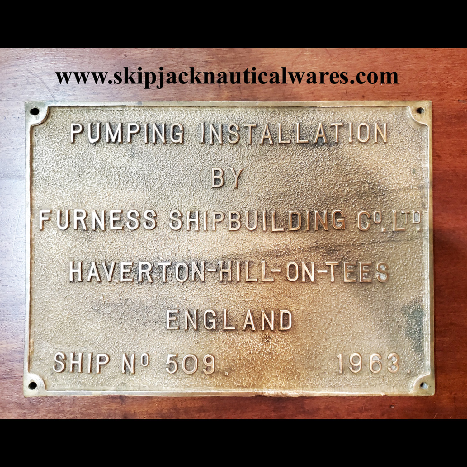 Bronze Shipbuilder Plate "FURNESS SHIPBUILDING CO., LTD.": Skipjack ...