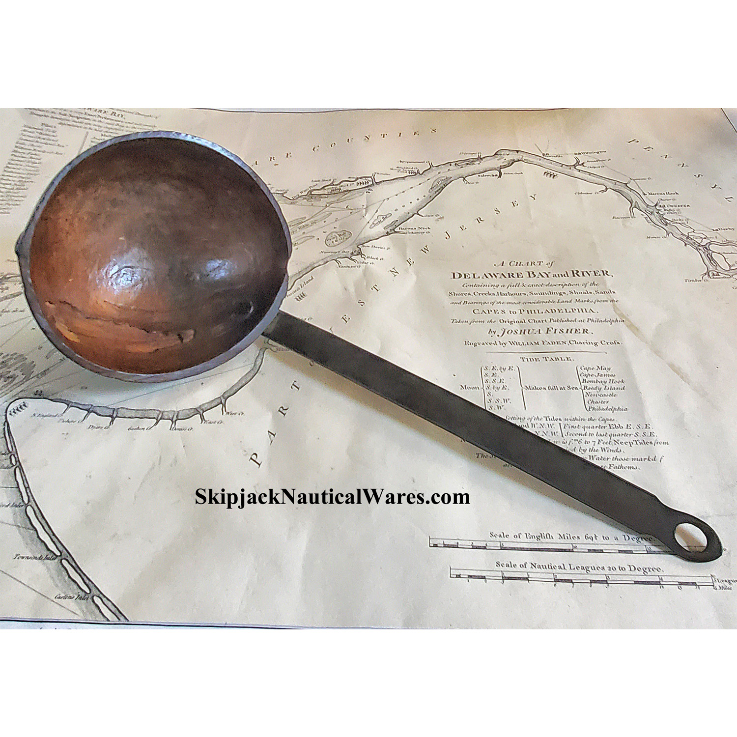 Coconut Shell Rum or Water Dipper- Wrought Iron Handle: Skipjack ...