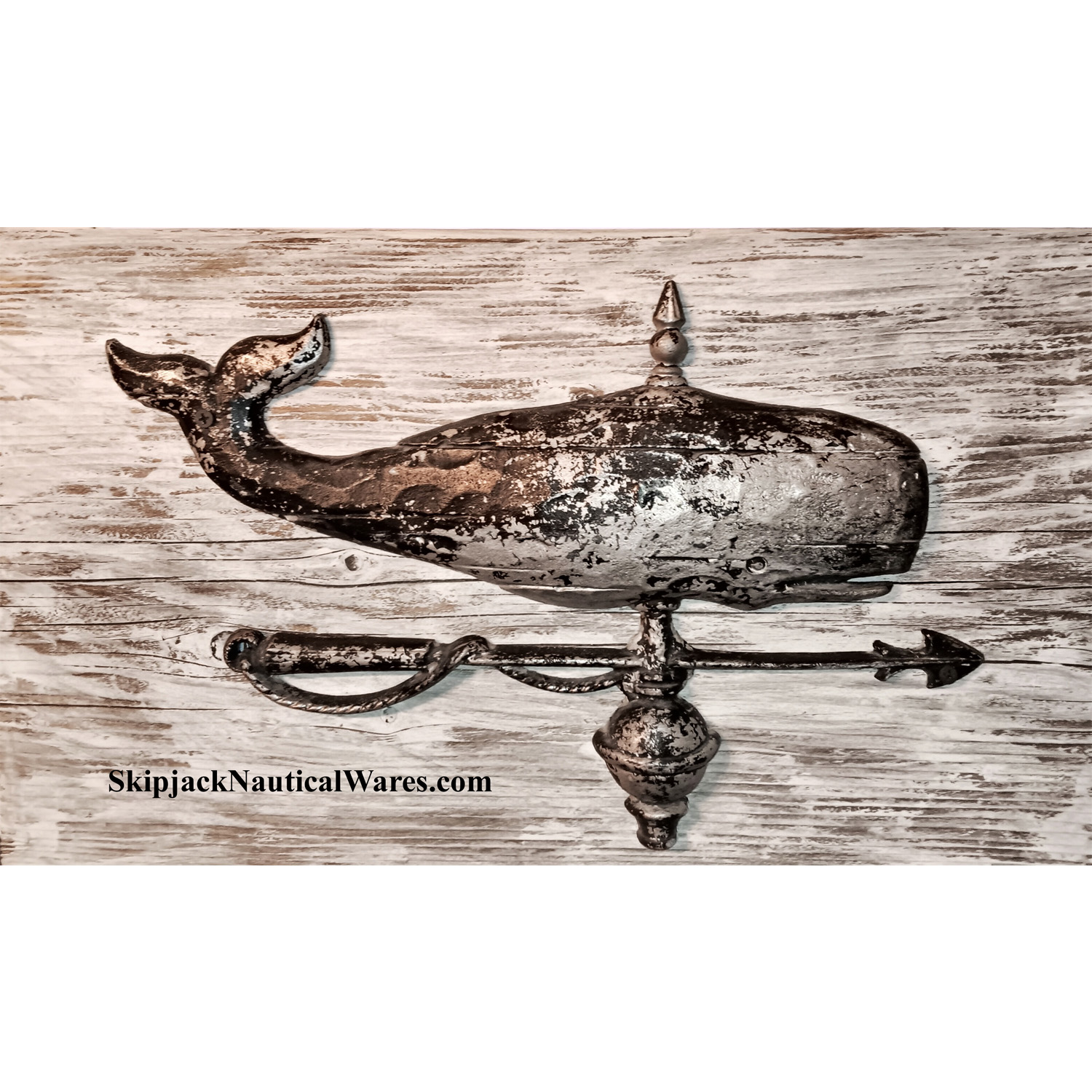Cast Aluminum Whale With Harpoon Directional Wall Hanging: Skipjack ...
