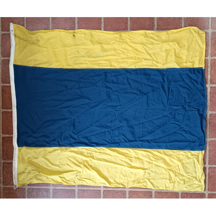 Vintage Ship's Signal Flag -- Delta (D) -- 48x40: Skipjack Nautical Wares