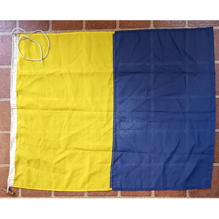 Vintage Ship's Signal Flag -- Kilo (K) -- 36x28: Skipjack Nautical Wares