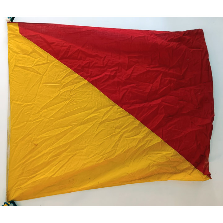 Vintage Ship's Signal Flag -- Oscar (O) -- 67x61: Skipjack Nautical Wares