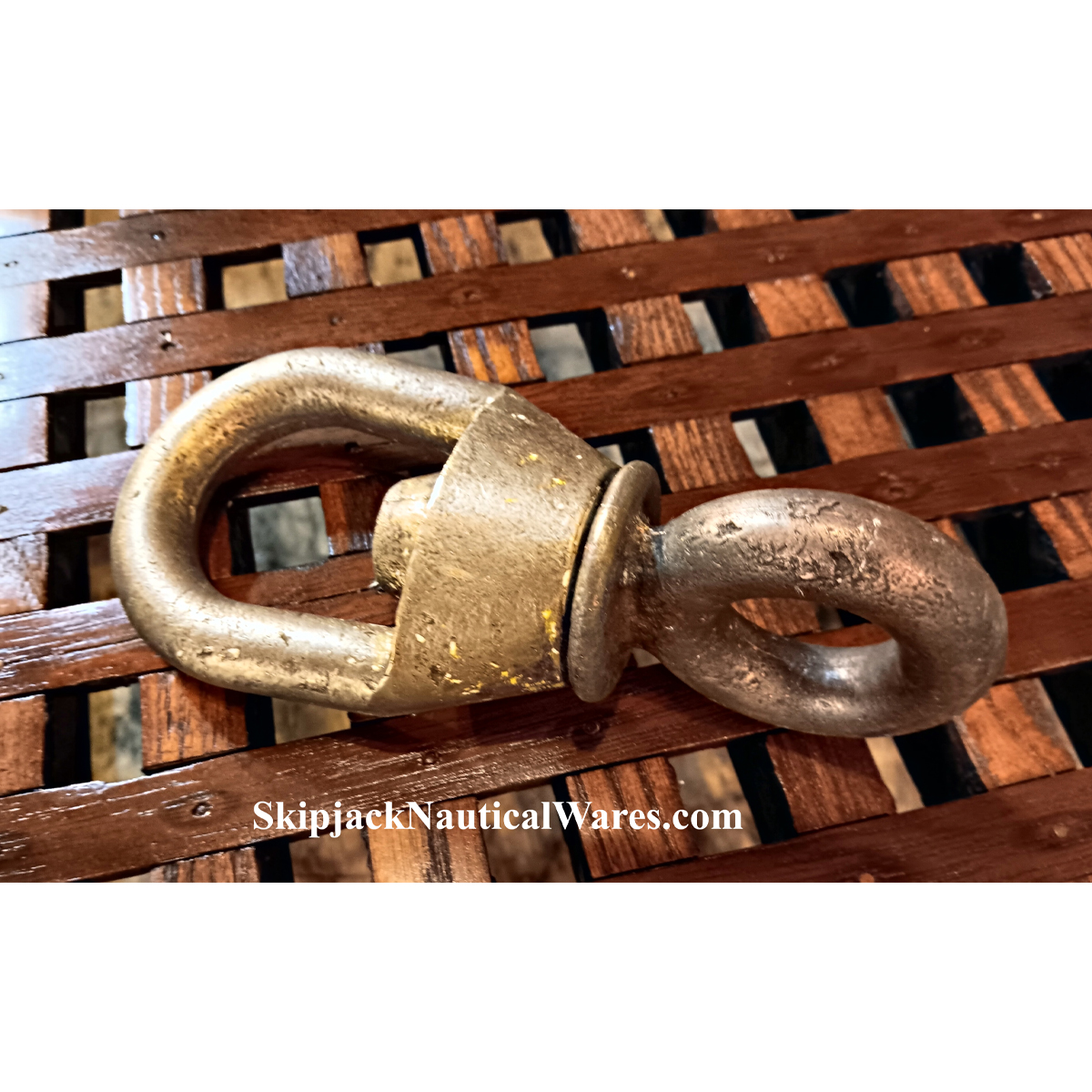 Vintage Brass Anchor Chain Swivel Link: Skipjack Nautical Wares