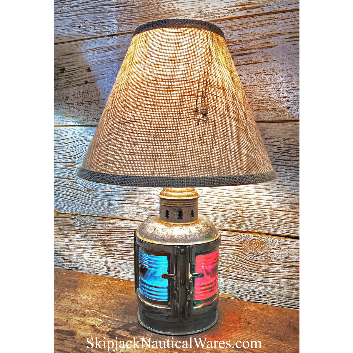 Antique Bow Navigation Light Table Lamp: Skipjack Nautical Wares