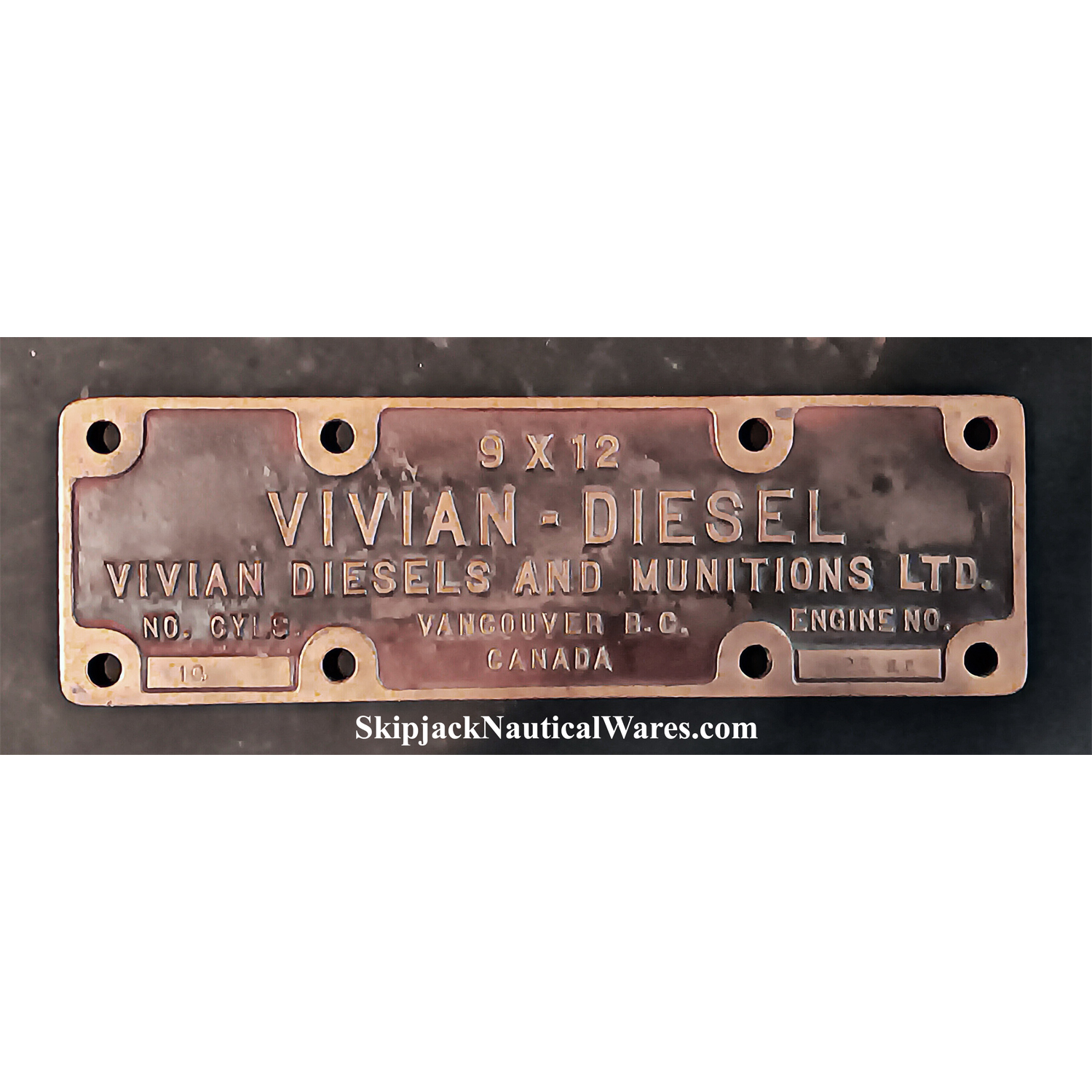 Bronze Engine Plaque: Skipjack Nautical Wares