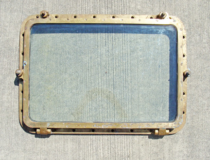 Vintage Authentic Brass Ship's Window -- glass 19.5 x 29.25": Skipjack ...