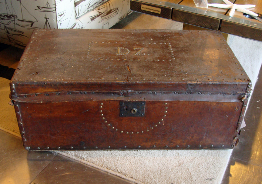 Leather Covered Military Officer's Chest: Skipjack Nautical Wares