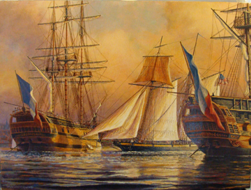 "Upstart Among Battlewagons" original oil painting by Peter ...