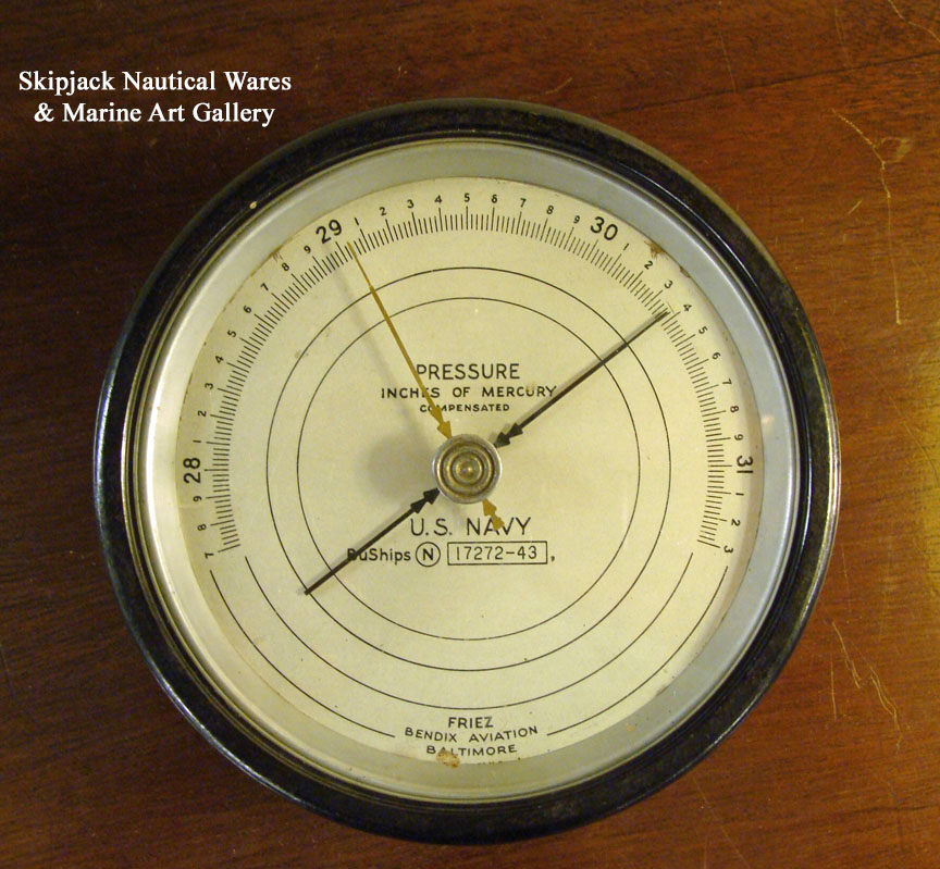 US Navy WWII Barometer Made by Friez Bendix Aviation: Skipjack Nautical ...