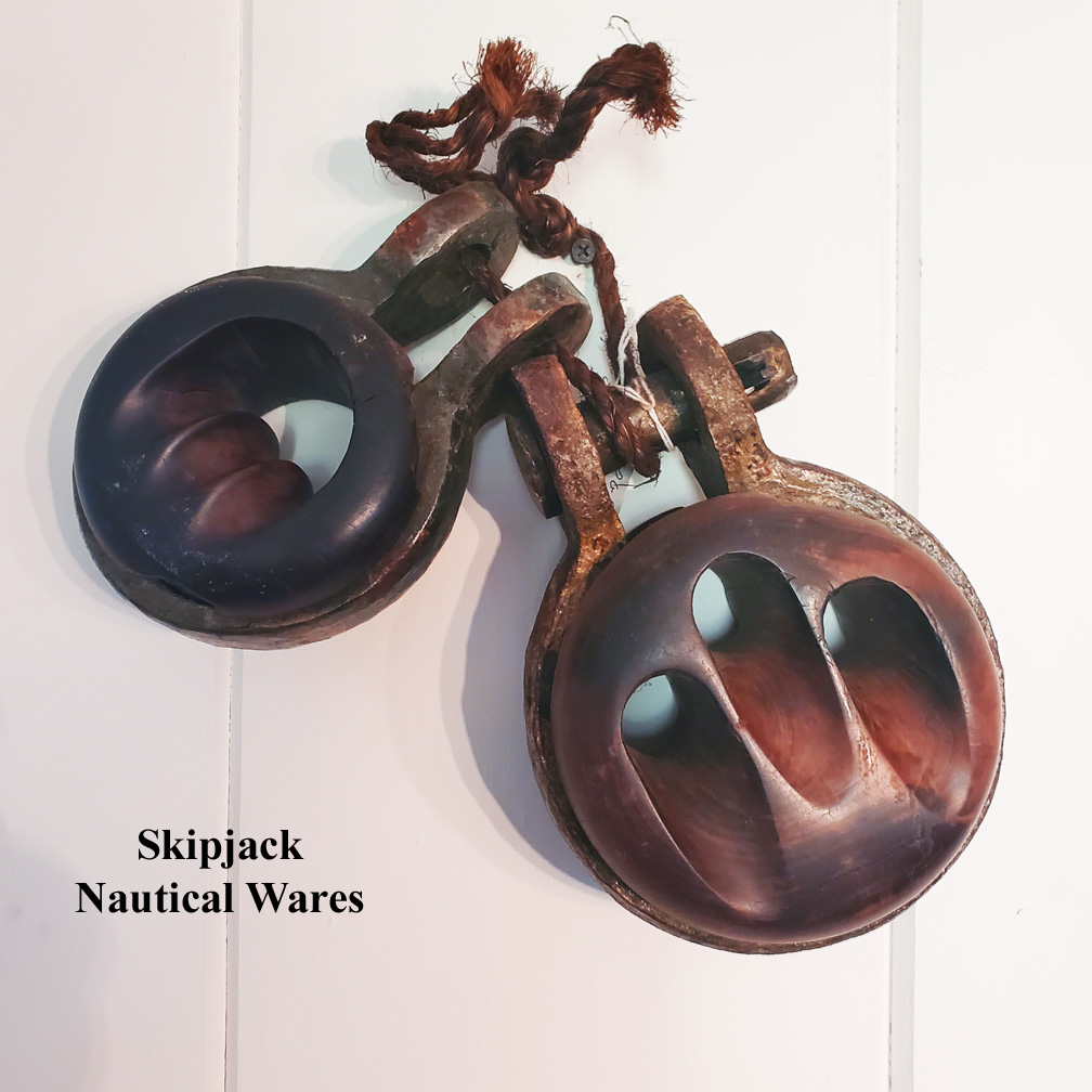 Pair of 19th Century Lignum Vitae Deadeyes: Skipjack Nautical Wares