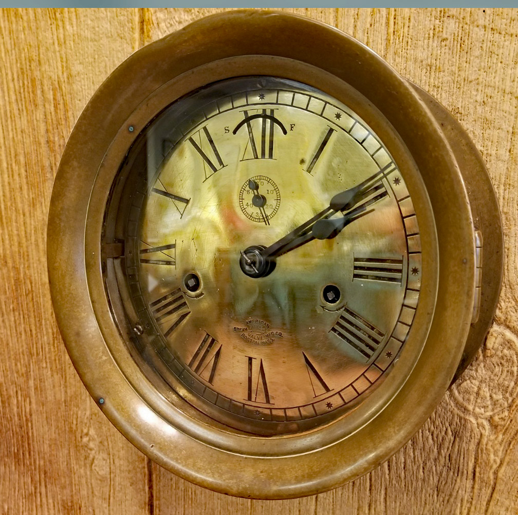 Early Ship's Engine Room Clock "American Steam Gauge & Valve Manu. Co ...