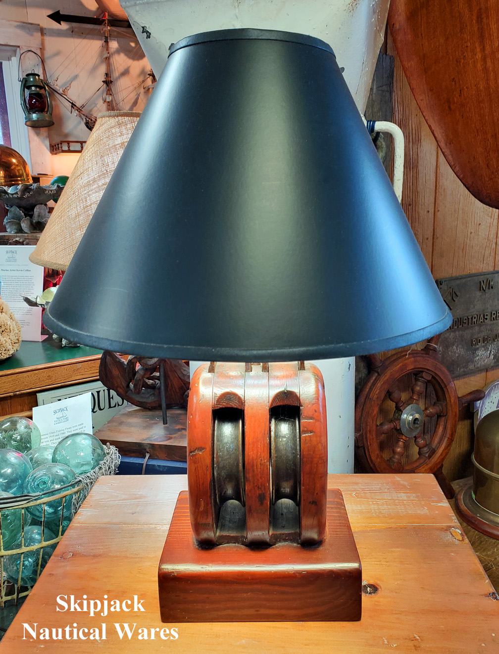 Authentic Ship's Block Re-purposed Nautical Table Lamp: Skipjack ...