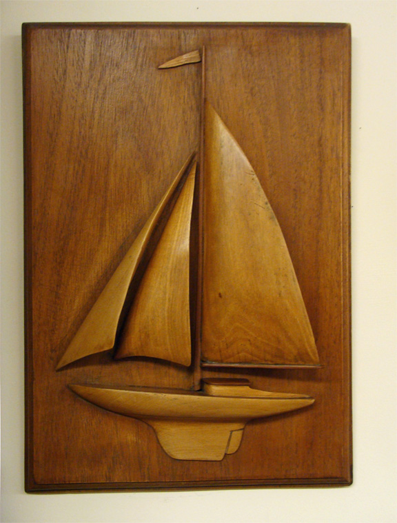 Wood Half Model of a 1920's Sloop: Skipjack Nautical Wares